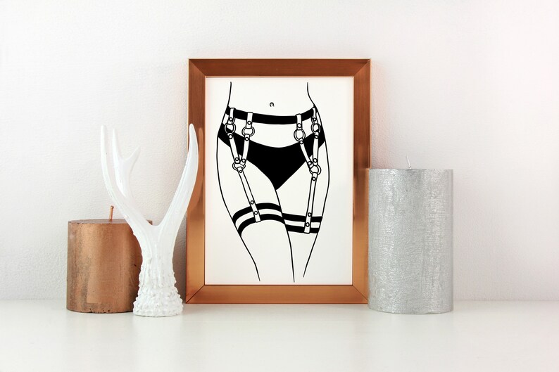 Erotic Art Harness Art Bondage Artwork Line Drawing Rope - Etsy Denmark