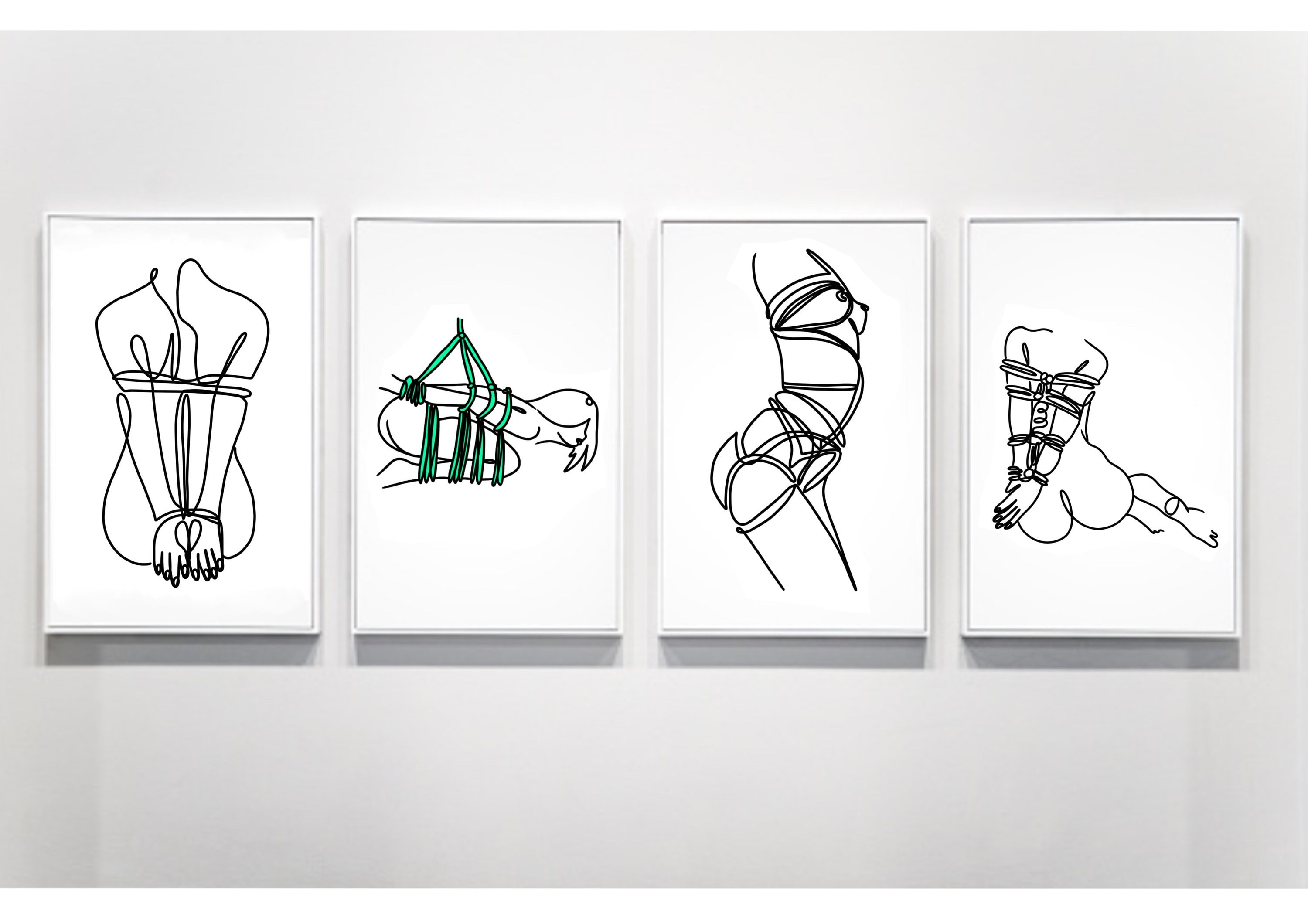 Erotic Art Bondage Artwork Line Drawing Rope Bondage Drawing Sexy Line Art Sex Room Art