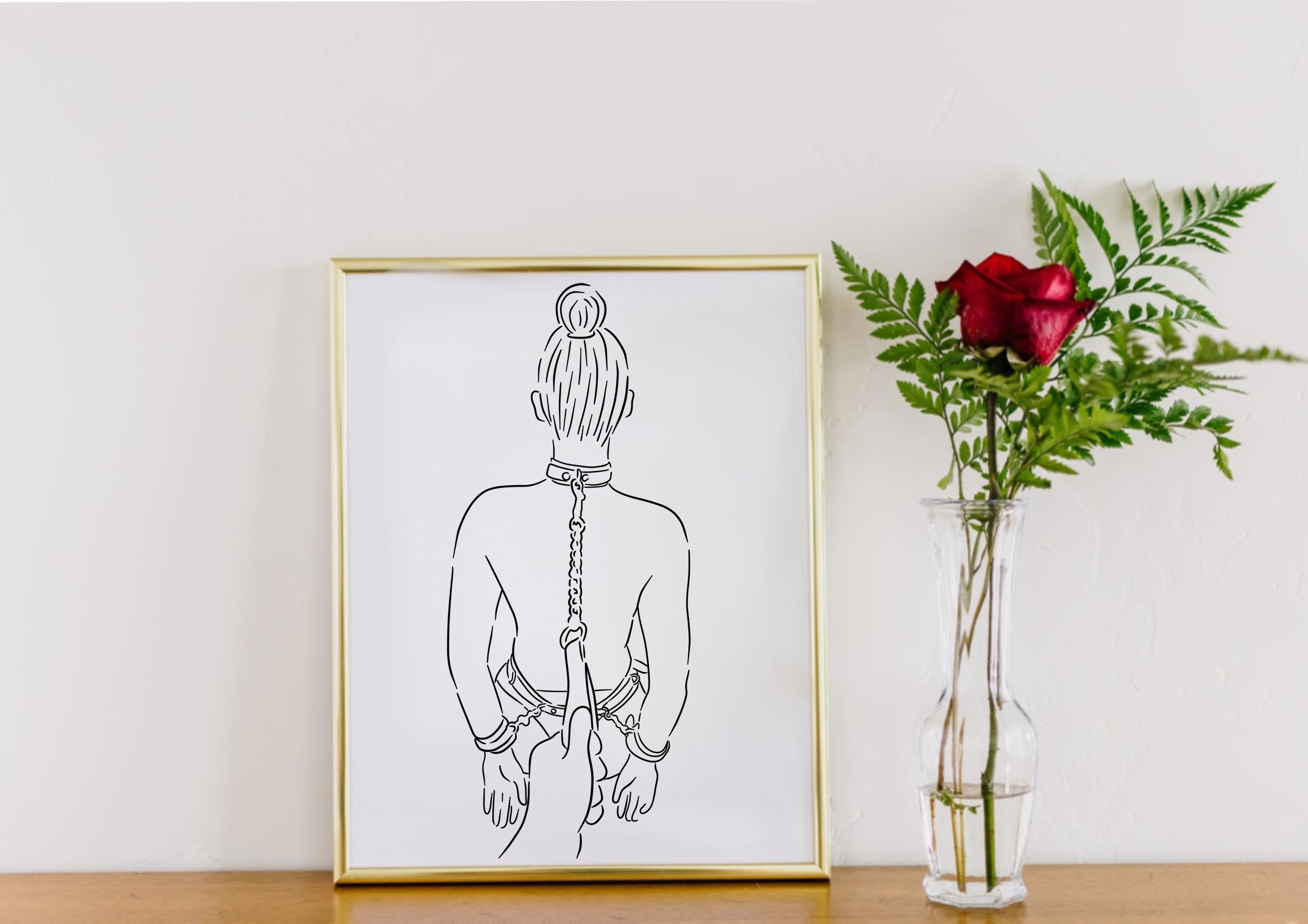 Sex Room Art Bondage Artwork Line Drawing Handcuff Art Etsy Uk