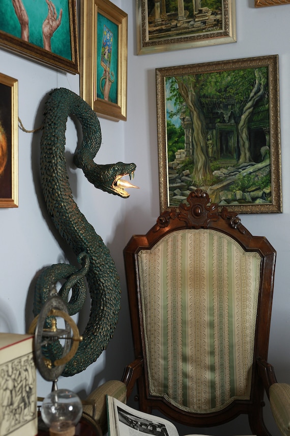 Art Light Unique Green Serpent Wall Sconce Decoration - Etsy