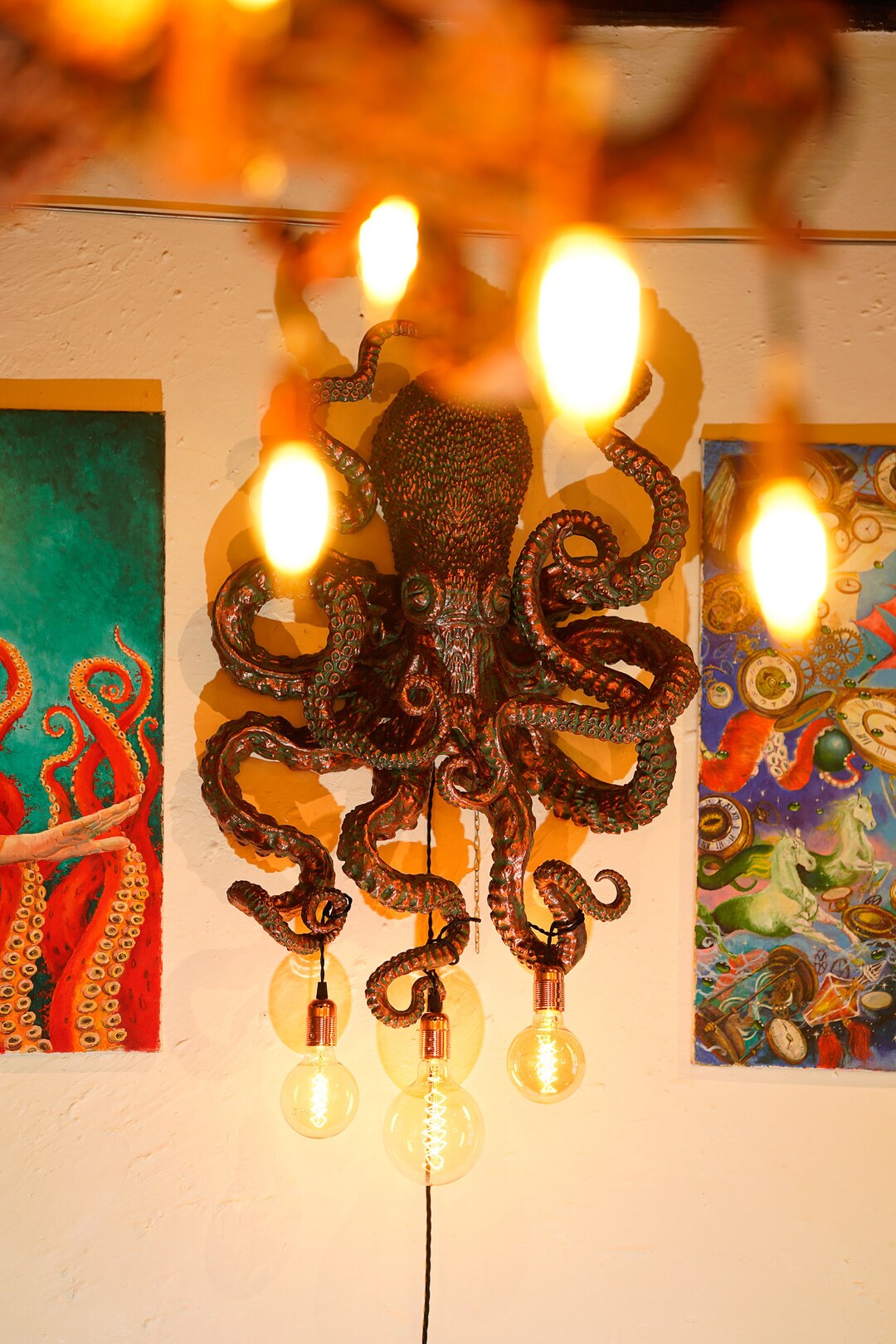 Octopus Tentacle Wall Sconce Chandelier Cthulhu Mythos, Steampunk ...