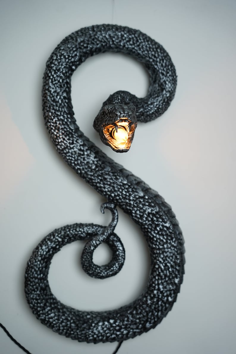Art Light, Unique Mirror Pair of Serpent Wall Sconce Decoration ...
