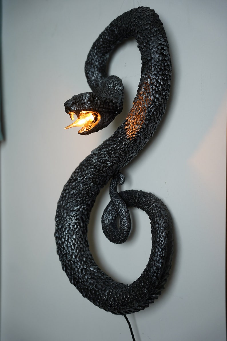 Art Light, Unique Mirror Pair of Serpent Wall Sconce Decoration ...