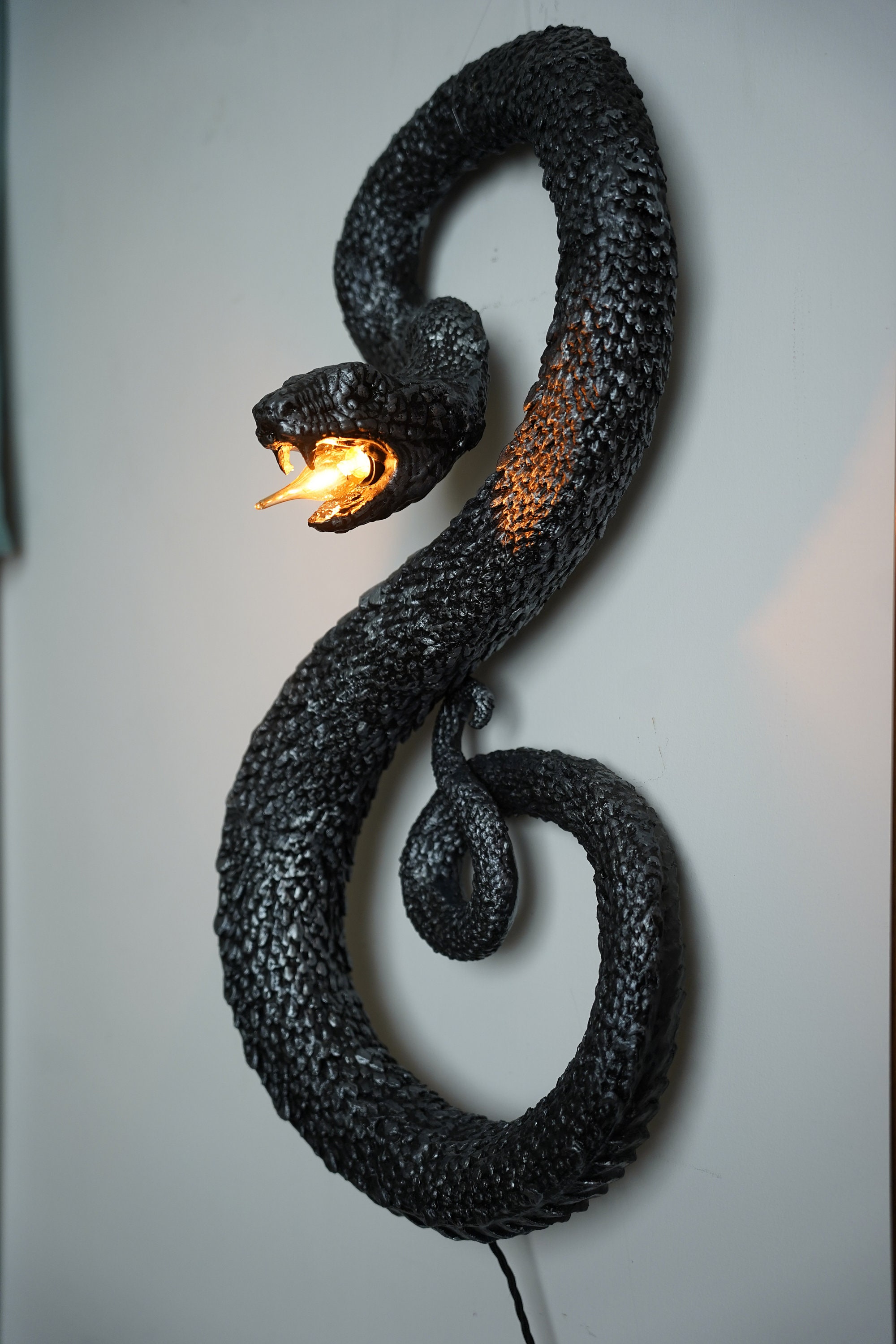 Art Light, Unique Mirror Pair of Serpent Wall Sconce Decoration ...