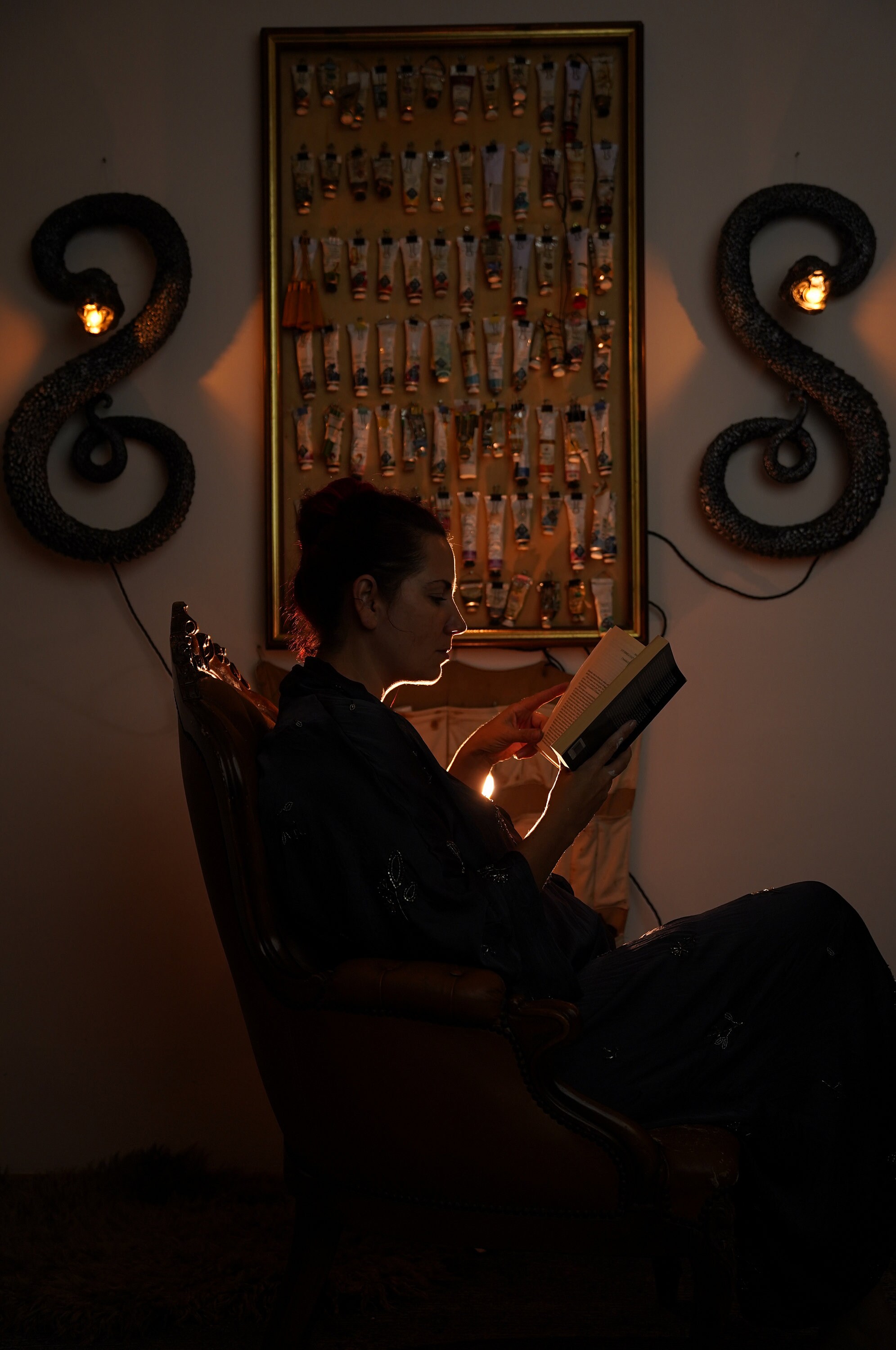 Art Light, Unique Mirror Pair of Serpent Wall Sconce Decoration ...