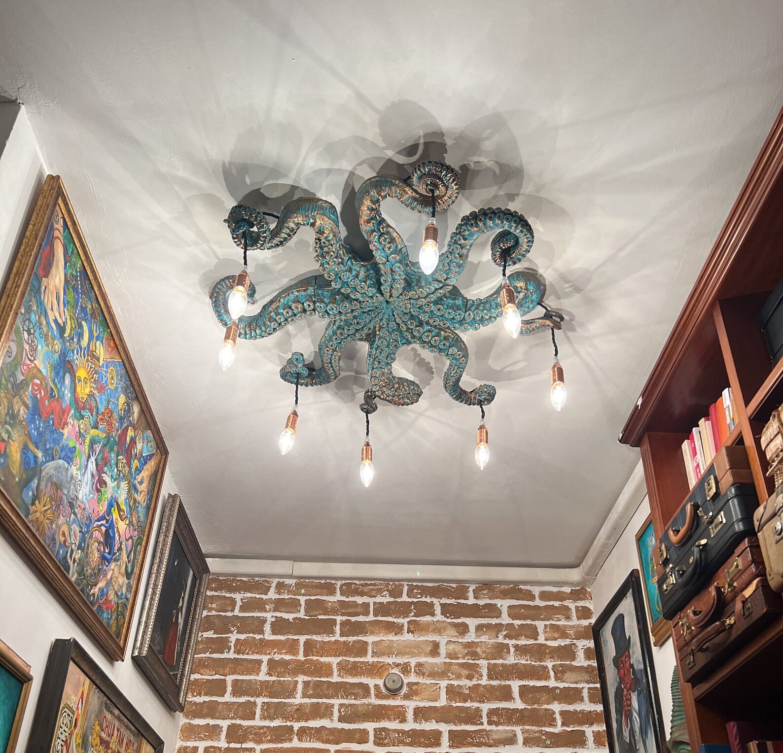 Lovecraft Art Chandelier . Octopus, Kraken Tentacle, Cthulhu Unique ...
