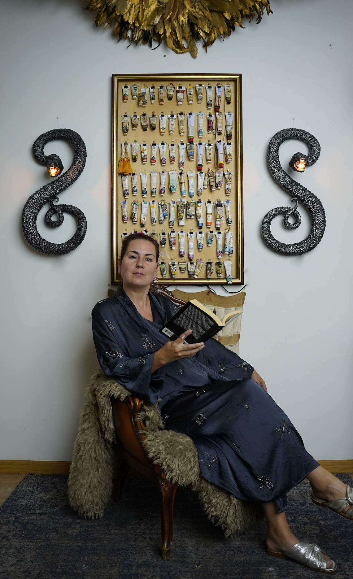 Art Light, Unique Mirror Pair of Serpent Wall Sconce Decoration ...