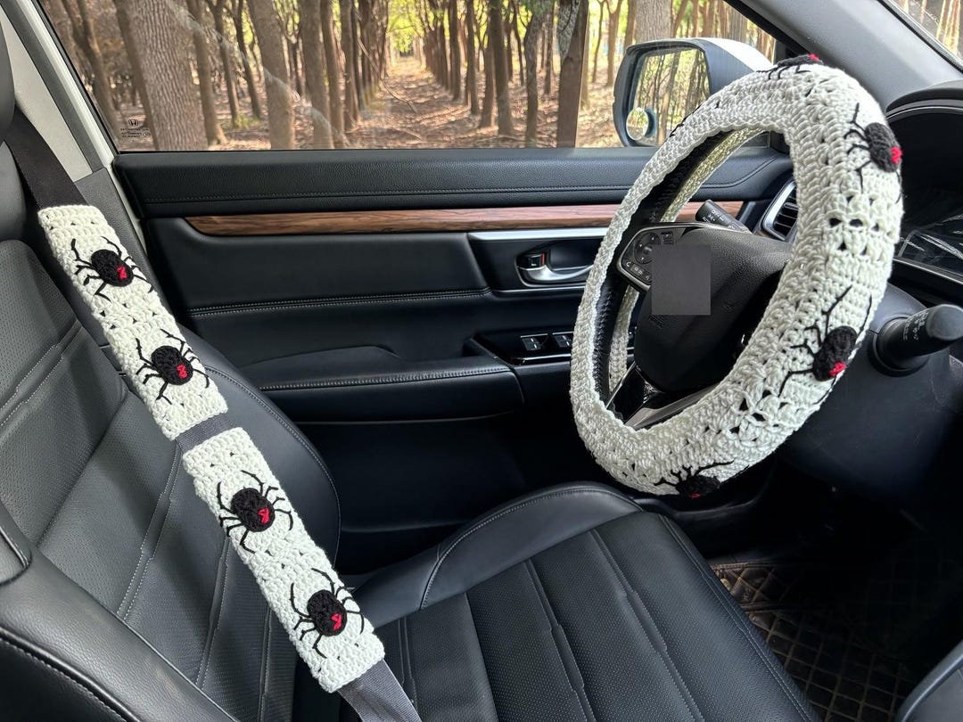 Spider Steering Wheel Cover,crochet Steering Wheel Cover,cute Spider ...