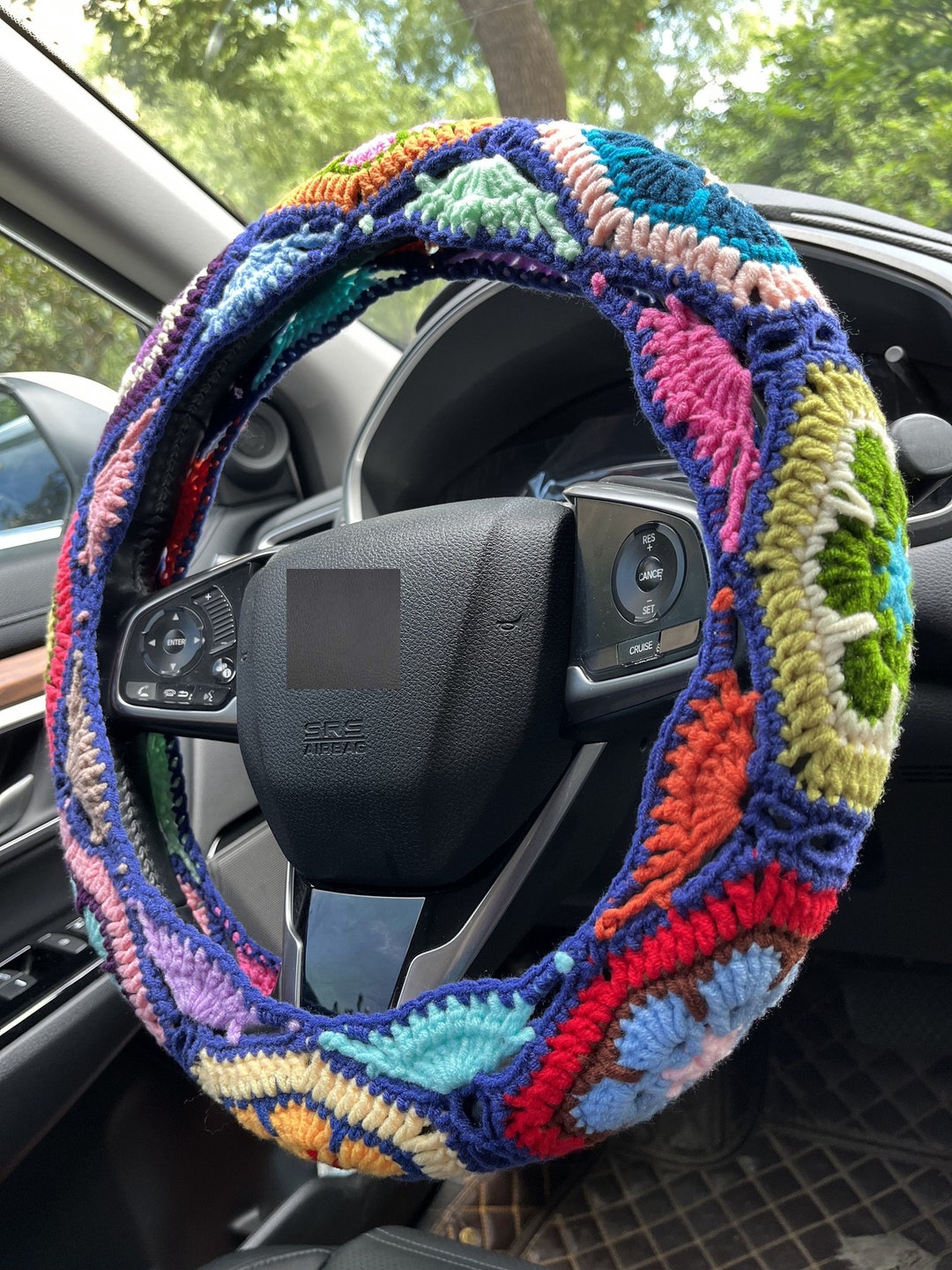 Car Steering Wheel Cover,crochet Galsang Flower Steering Wheel Cover ...