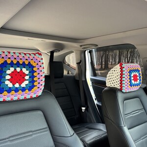 Car Headrest Covers,crochet Gradient Headrest Cover Set,car Decor Cover ...