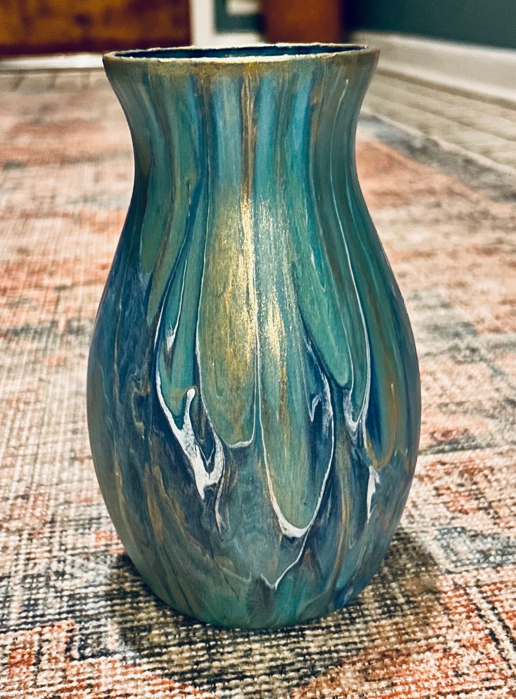 Art Glass Hand Painted Vase - Etsy