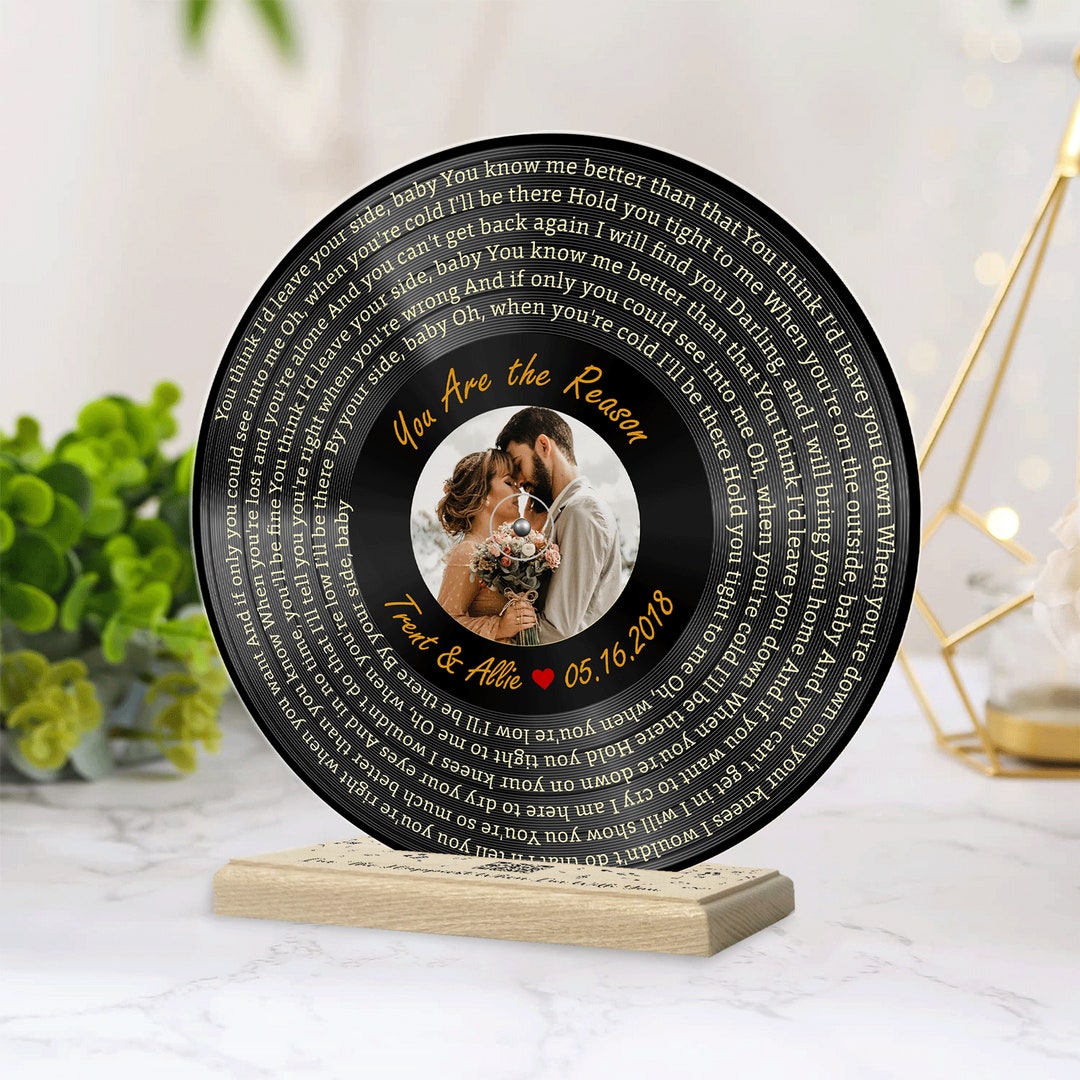 Custom Vinyl Record Wedding Anniversary Plaque Gift, First Dance Song ...