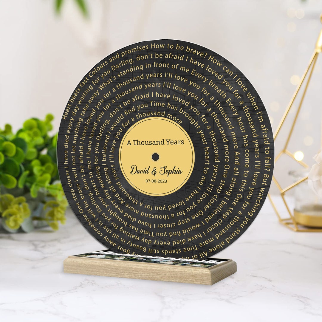 Custom Vinyl Record Wedding Anniversary Plaque Gift, First Dance Song ...