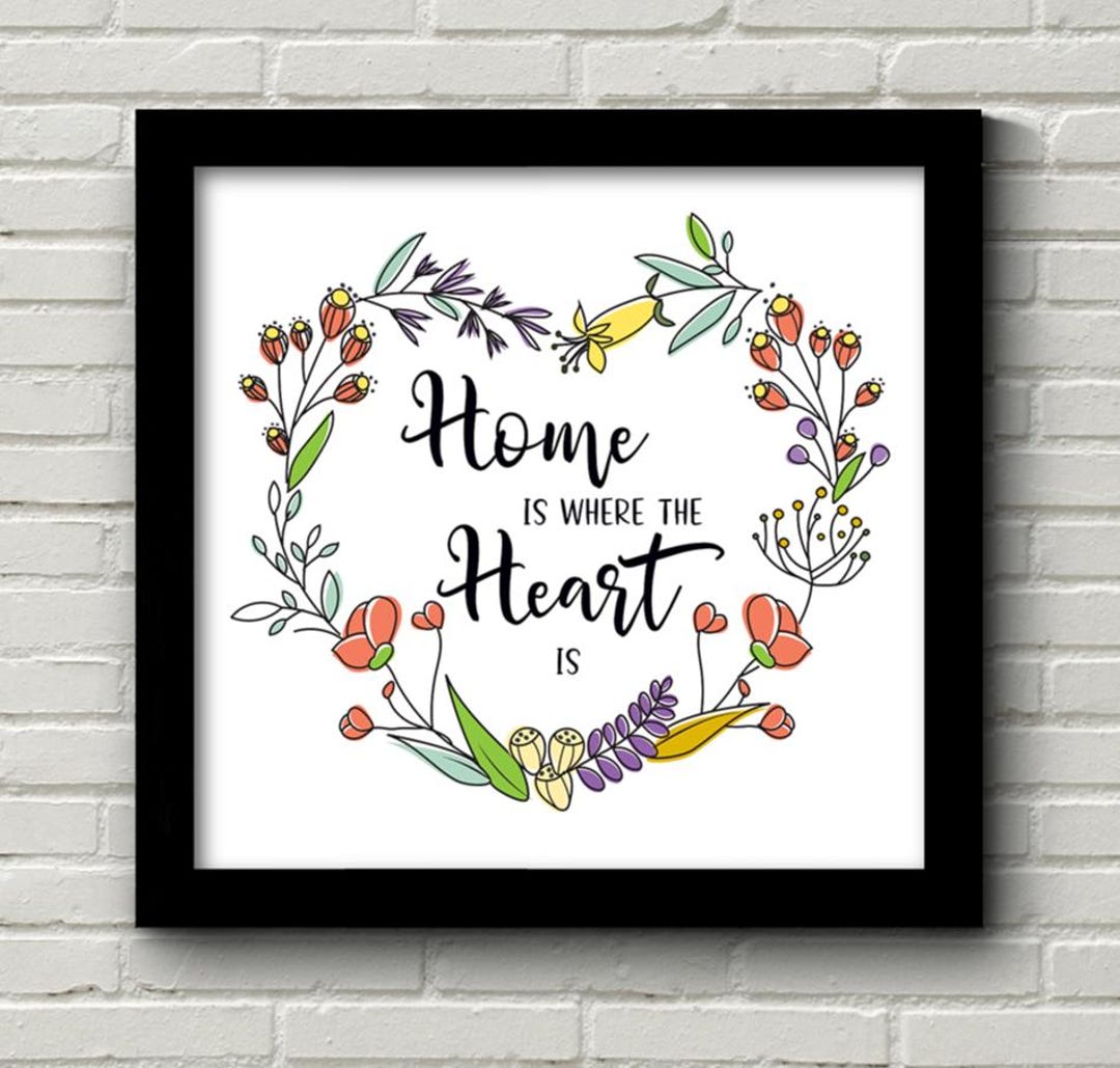 Floral Heart Wreath Print, Home Quote (digital Download) - Etsy