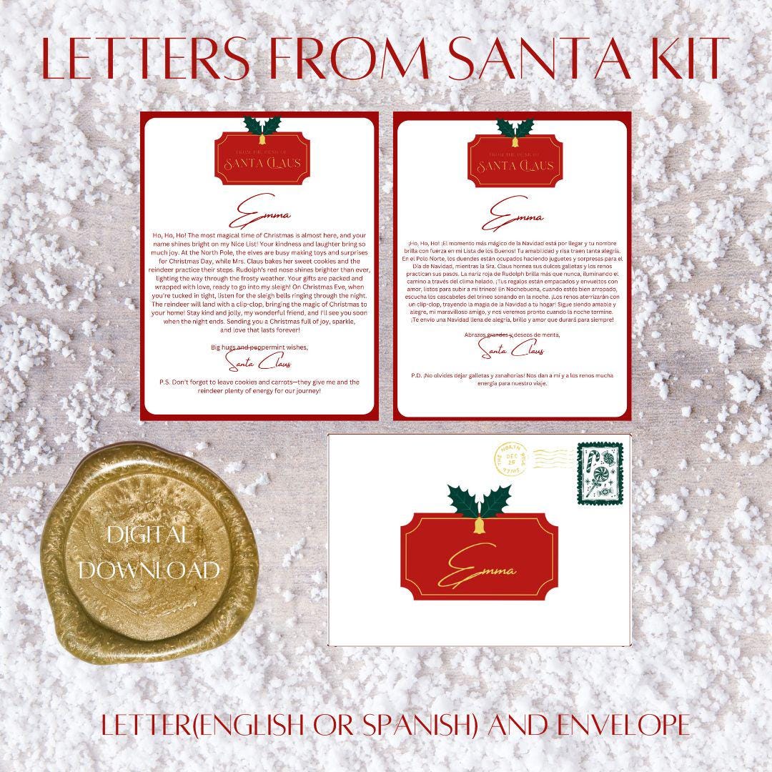 Editable Santa Letter Template – Bilingual English/spanish – Instant ...