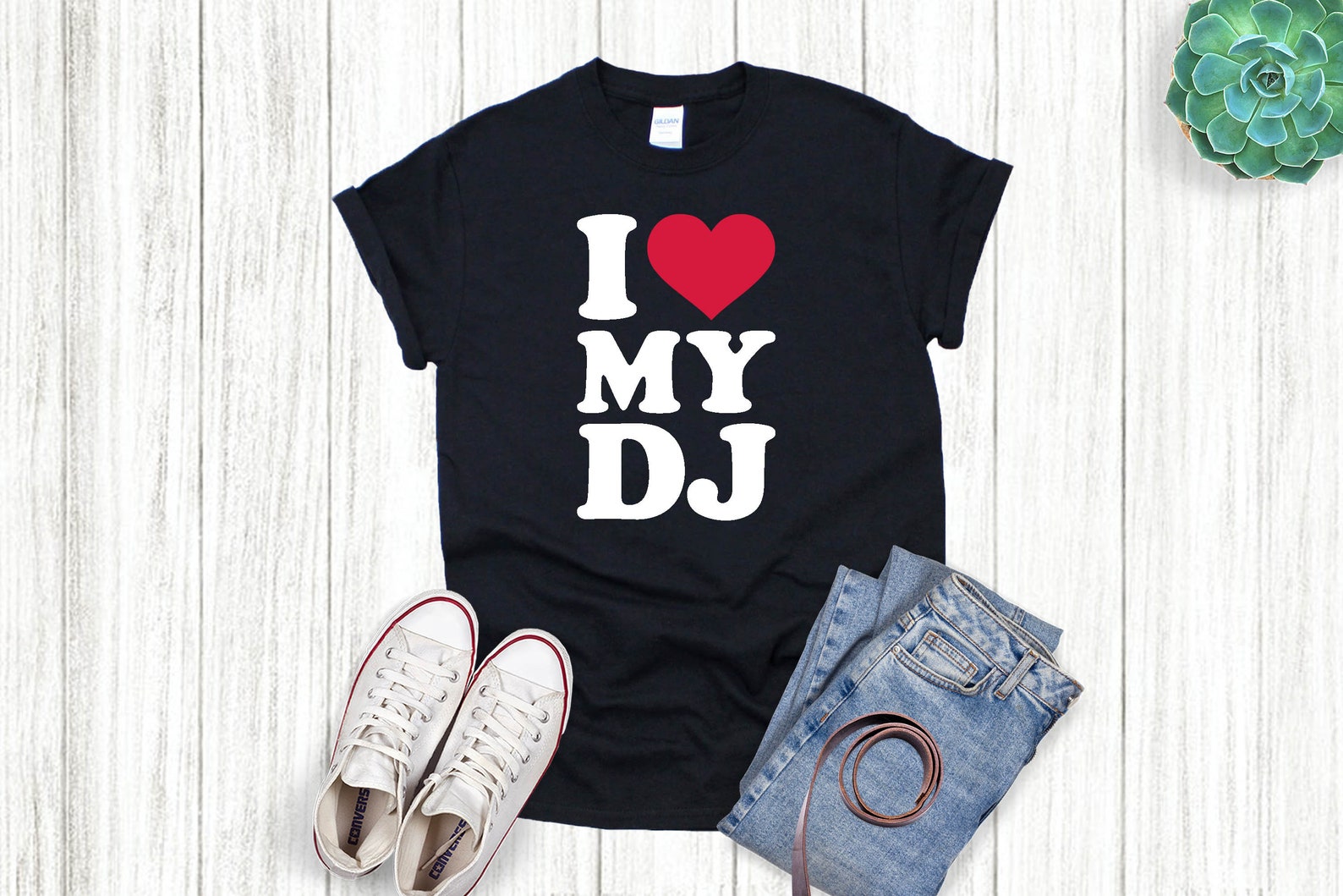 DJ T-shirt I Love My DJ - Etsy