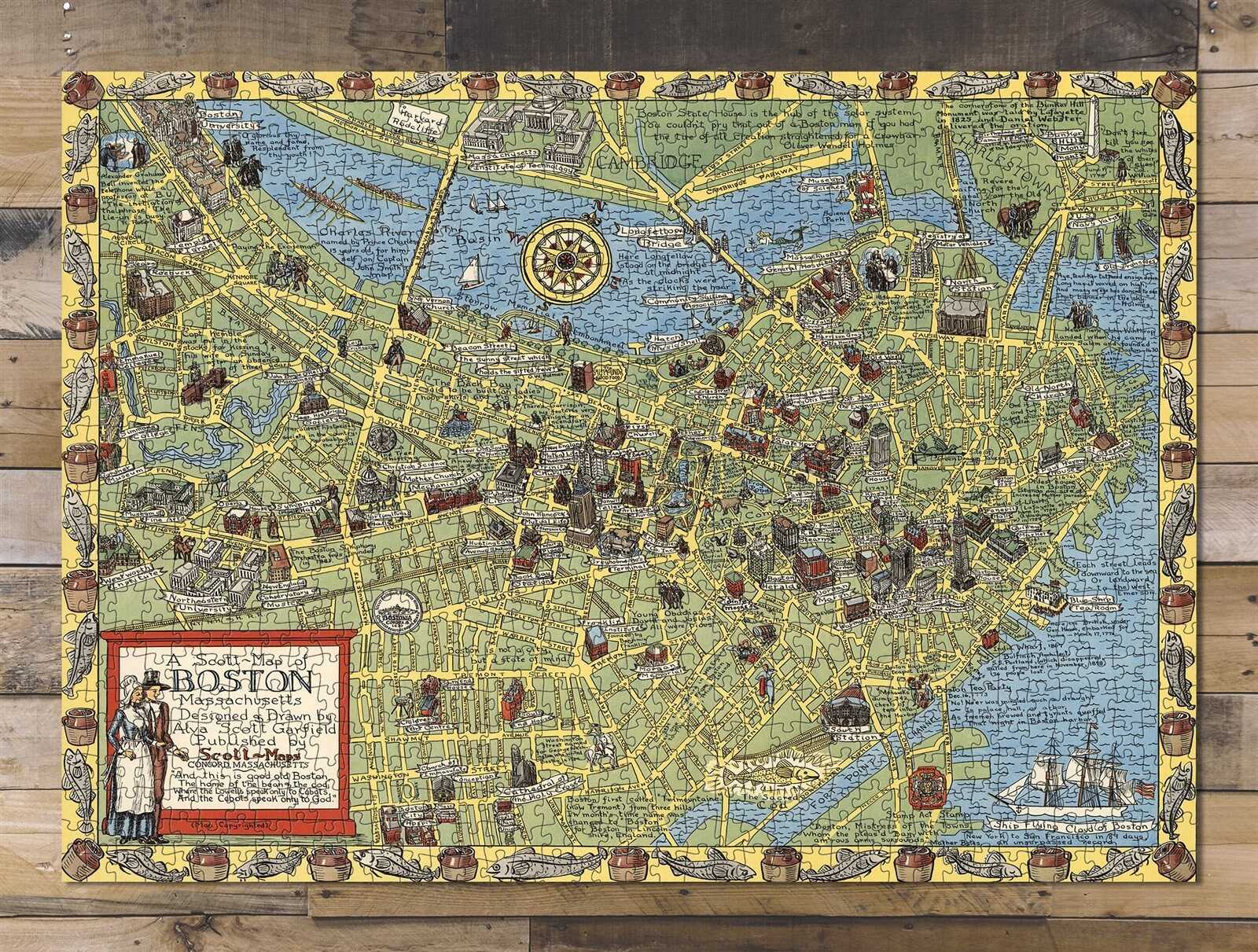1000 Piece Puzzle 1960 Scott-map of Boston Massachusetts - Etsy