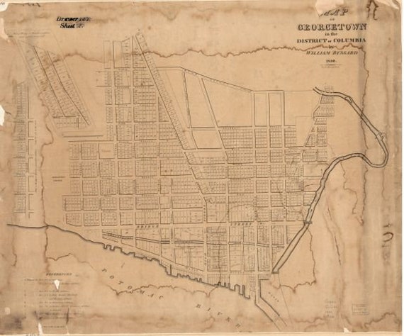 1830 Map Map of Georgetown in the District of Columbia | Etsy