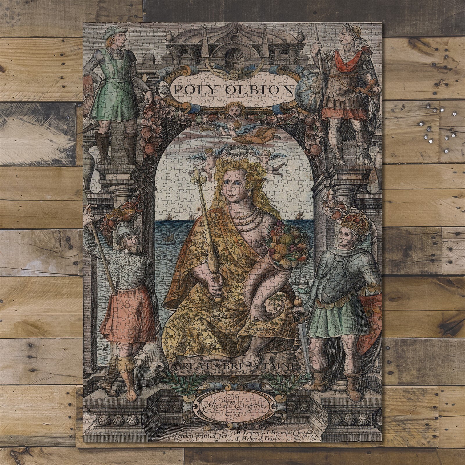 1622 Map of Ornamental Title Page: Poly-olbion Great Britaine 1000 ...