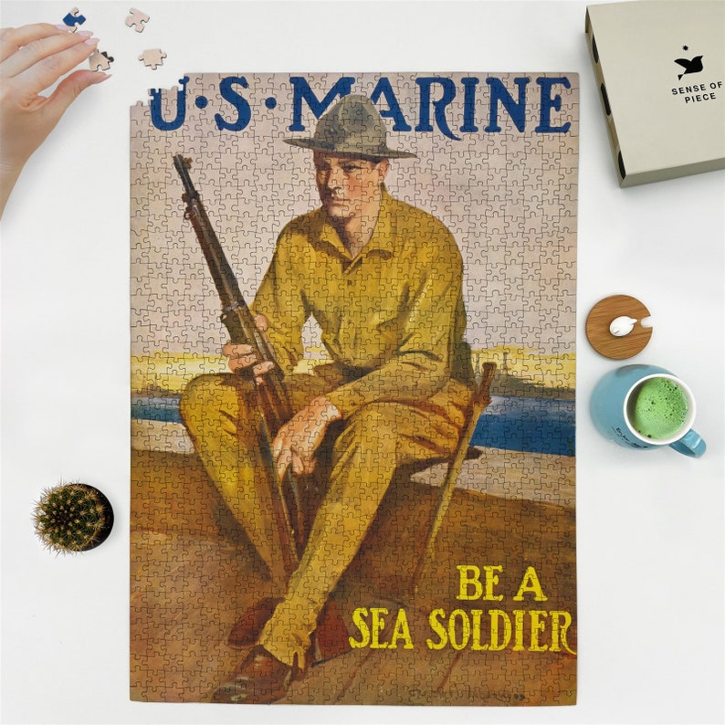 1000 Pieces Puzzle 1917 U.S. Marine Be a Sea Soldier - Etsy