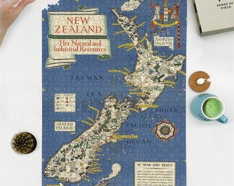 New Zealand Map Puzzle - Etsy