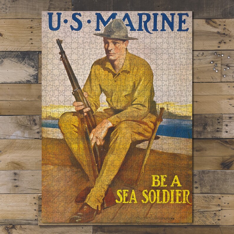 1000 Pieces Puzzle 1917 U.S. Marine Be a Sea Soldier - Etsy