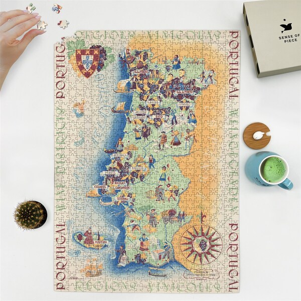 Map of Portugal Puzzle - Etsy
