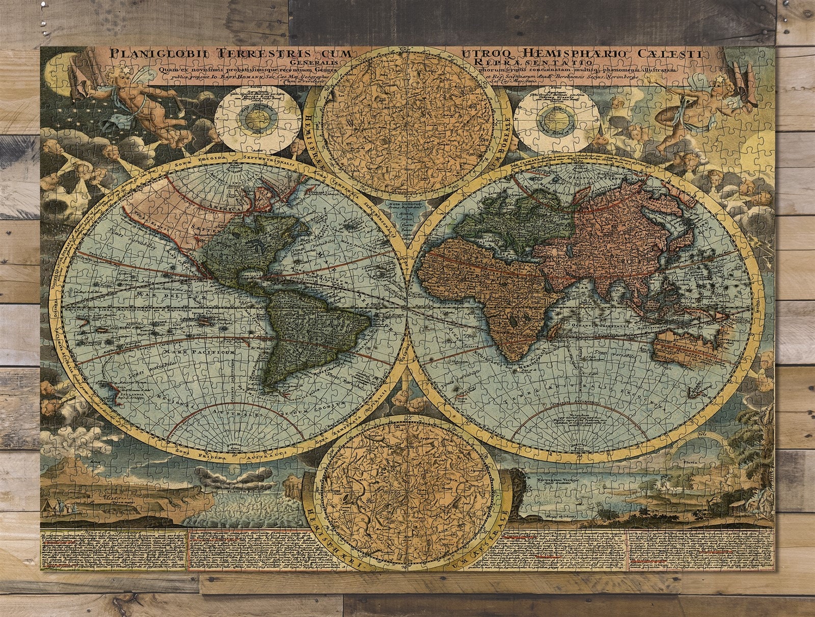 1716 Map of Earth 1000 Piece Adult Jigsaw Puzzle Birthday - Etsy