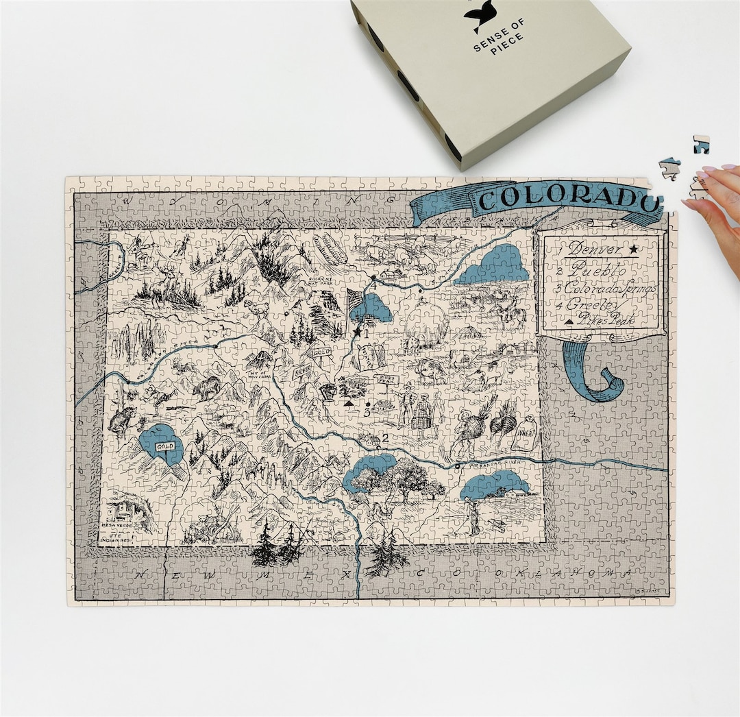 1931 Map of Colorado 1000 Piece Adult Jigsaw Puzzle Birthday Present ...