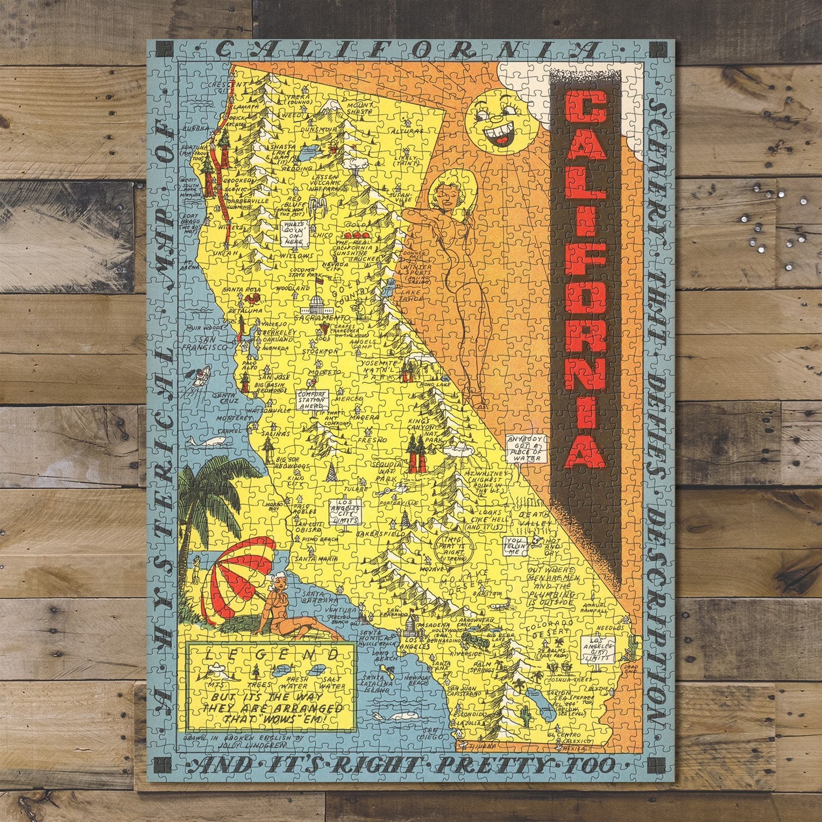 1948 Map of California 1000 Piece Adult Jigsaw Puzzle - Etsy