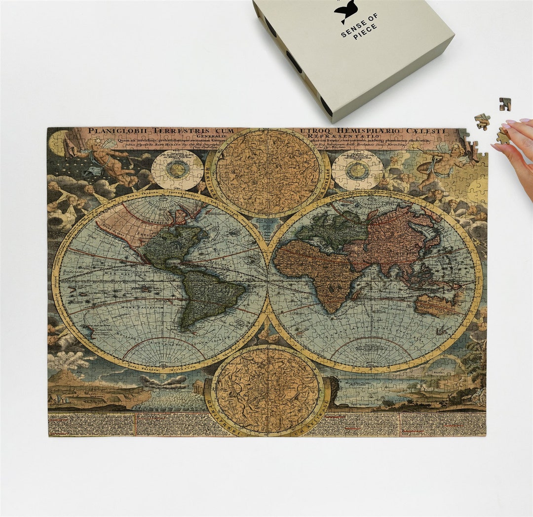 1716 Map of Earth 1000 Piece Adult Jigsaw Puzzle Birthday - Etsy