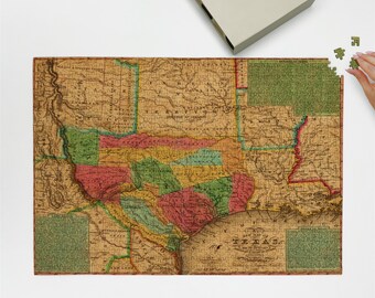Texas Map Puzzle - Etsy