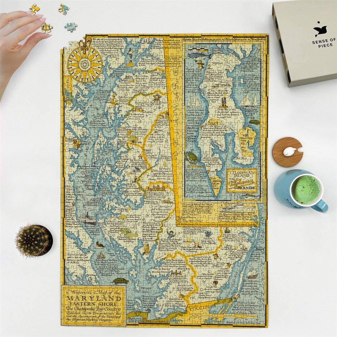 1957 Map of Maryland Eastern Shore | Chesapeake Bay Country | 1000 ...