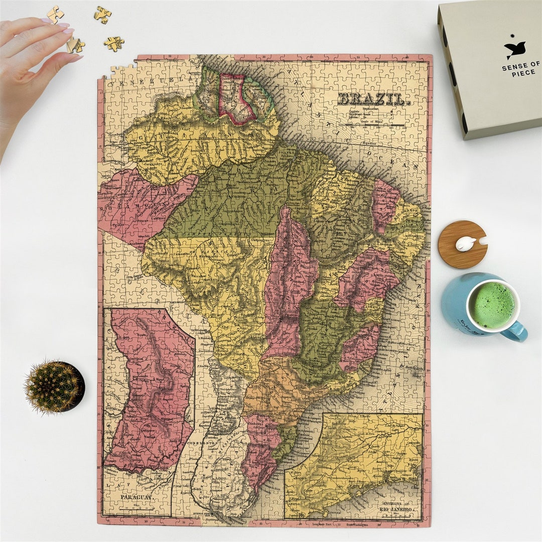 1846 Map of Brazil 1000 Piece Adult Jigsaw Puzzle Family - Etsy