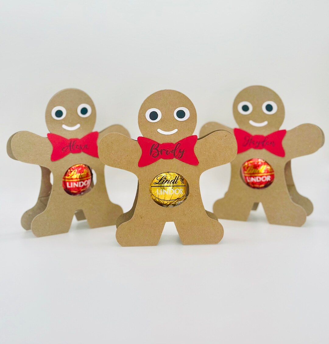 Personalised Gingerbread Man,christmas Lindt Chocolate Holder, Table ...