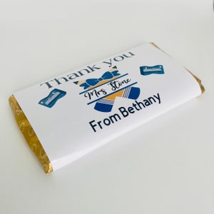 Personalised Chocolate Bar Wrapper, Teacher Gifts, Thankyou, School ...