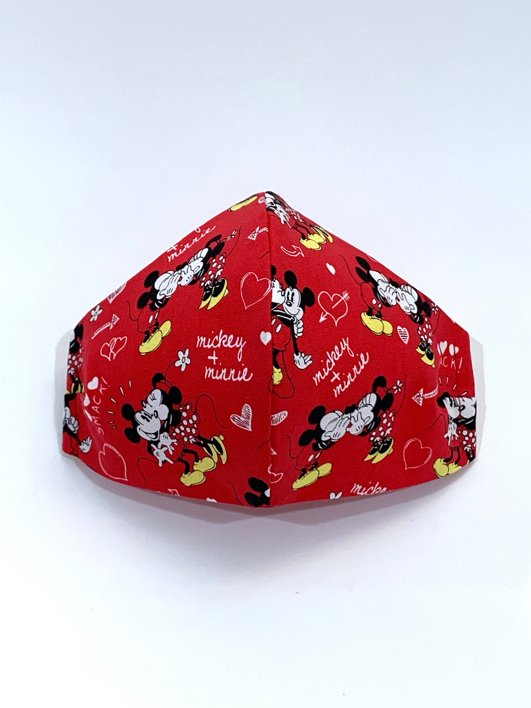 Disney's Mickey & Minnie Mouse Adult Face Masks 100% Cotton Triple ...