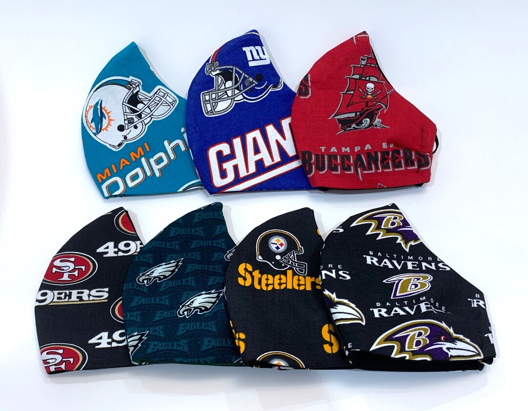 NFL Face Masks 100% Cotton Triple Layered With Sewn in Filter - Etsy