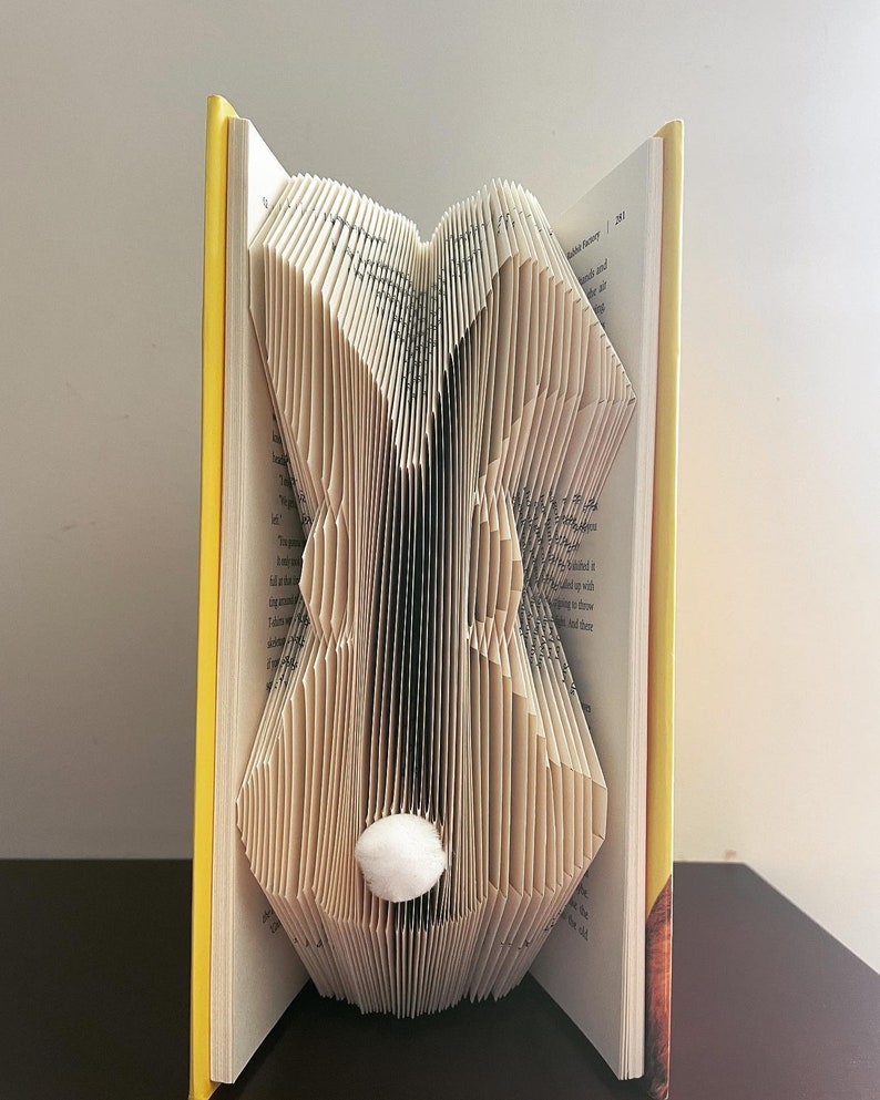 Bunny Folded Book Art Rabbit Easter Morning Cottontail Basket Gift Pet ...