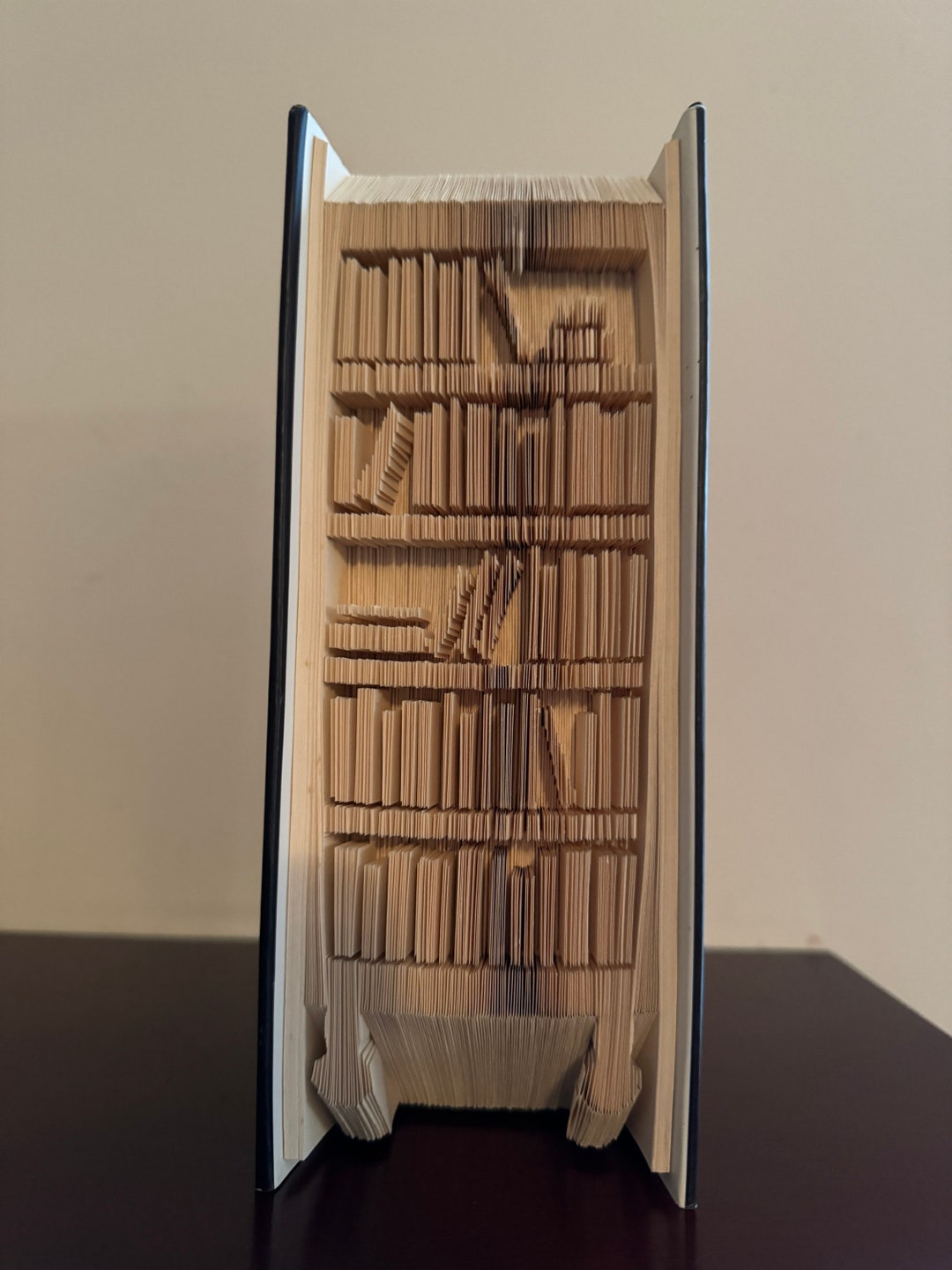 Bookshelf Folded Book Art Bookcase Library Mantle Decor Reading Lover ...