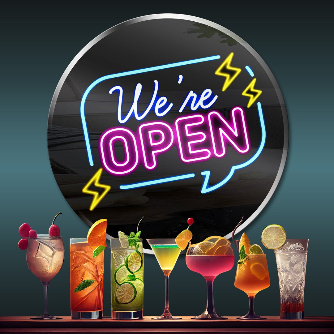 Personalized Round We're Open 2 Neon Sign Home Neon - Etsy