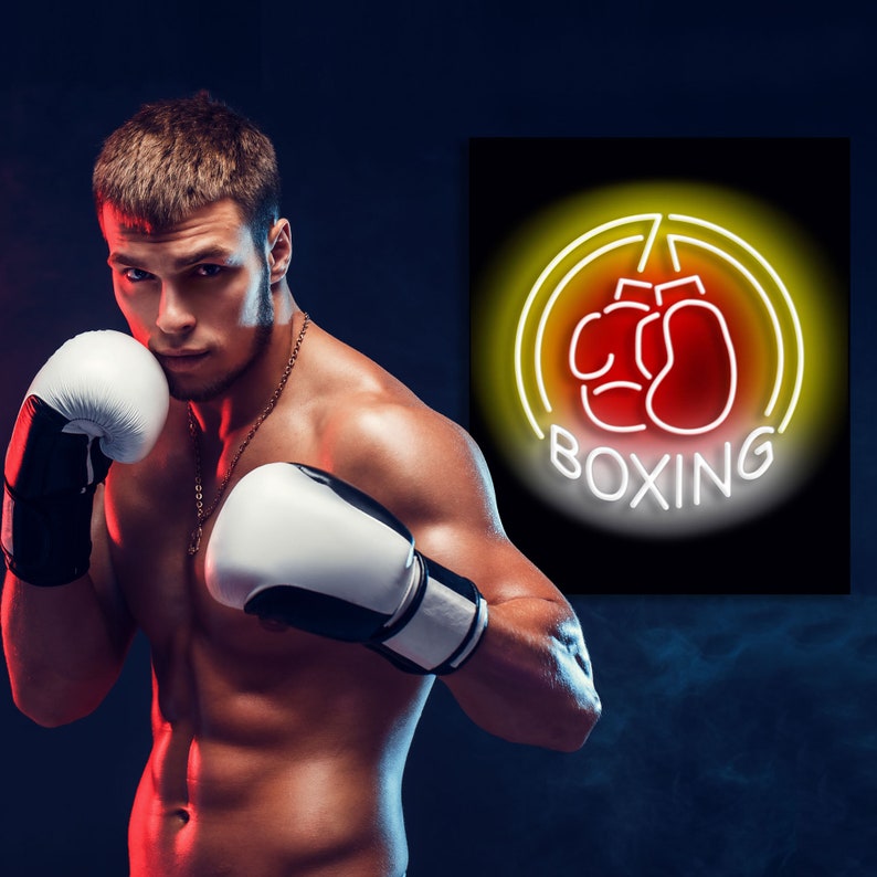 Custom LED Neon Sign Boxing, Personalized LED Boxing Club Neon Night ...