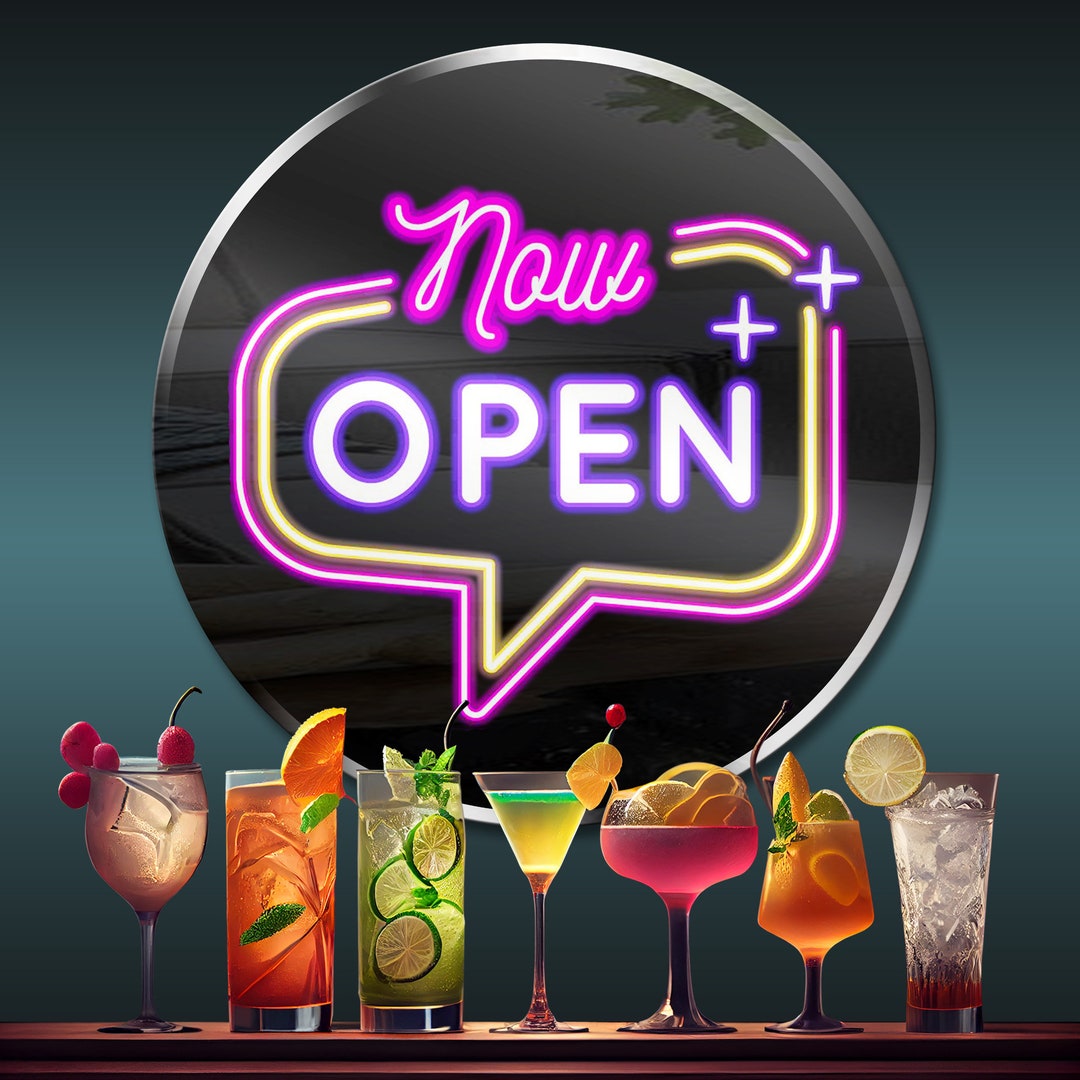 Personalized Round Now Open Neon Sign Home Neon Festive - Etsy