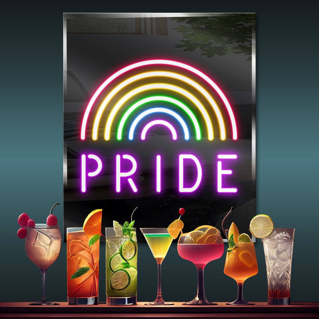 Personalized Rectangular Pride Neon Sign, Home Neon, Wall Neon Sign ...