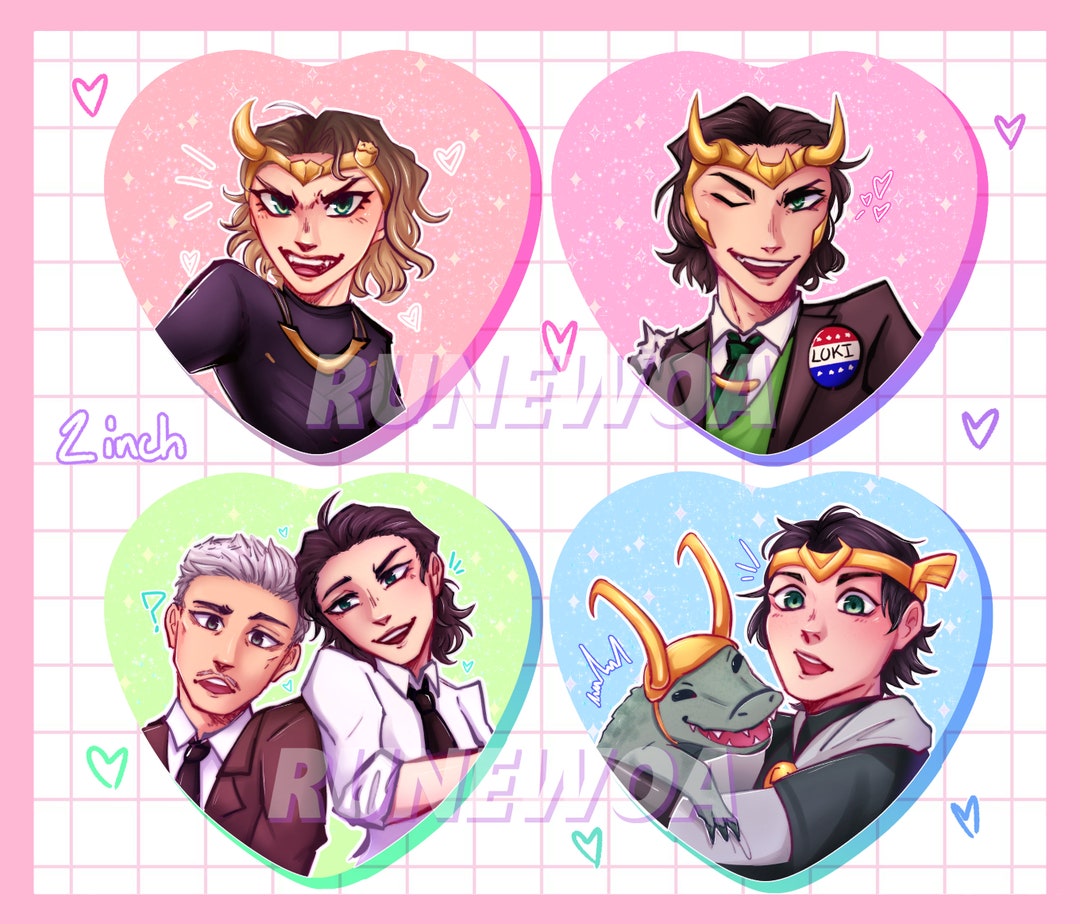 Loki Holo Heart Pins - Etsy