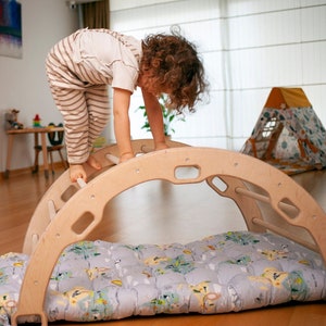 Wooden Climbing Set for Toddler, Home Gym for Kids, Climbing Arch ...