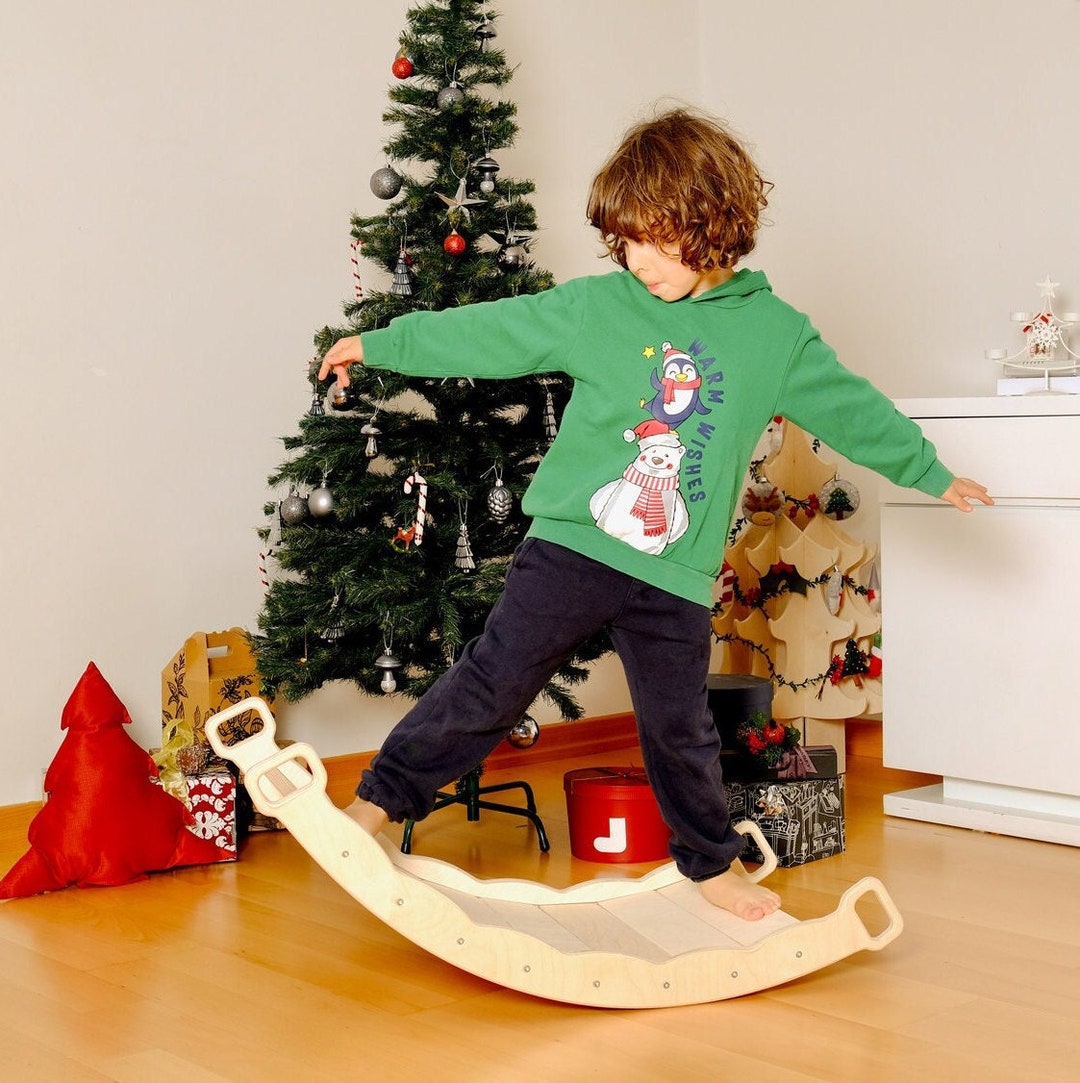 Wooden Balance Board With Pillow for Kids, Sustainable Toys for Baby ...
