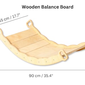 Wooden Balance Board for Toddlers, Montessori Wobble Board Toy, Curvy ...