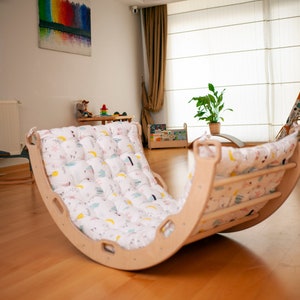 Wooden Climbing Set for Toddler, Home Gym for Kids, Climbing Arch ...