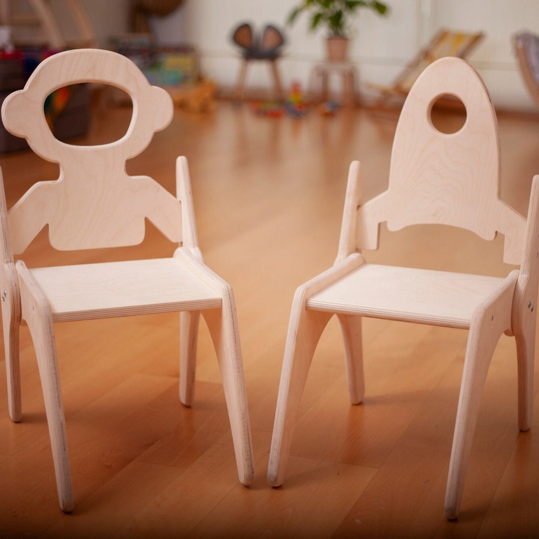 Wooden Montessori Chair for Kids, Baby Chair, Wood Chair for Toddler ...